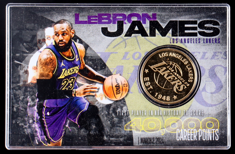 Lebron James Lakers Highland Mint 40,000 Points Commemorative Bronze ...