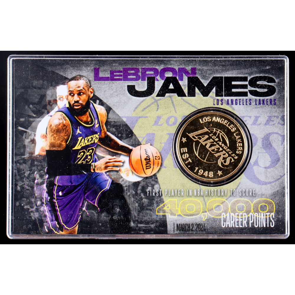 Lebron James Lakers Highland Mint 40,000 Points Commemorative Bronze ...