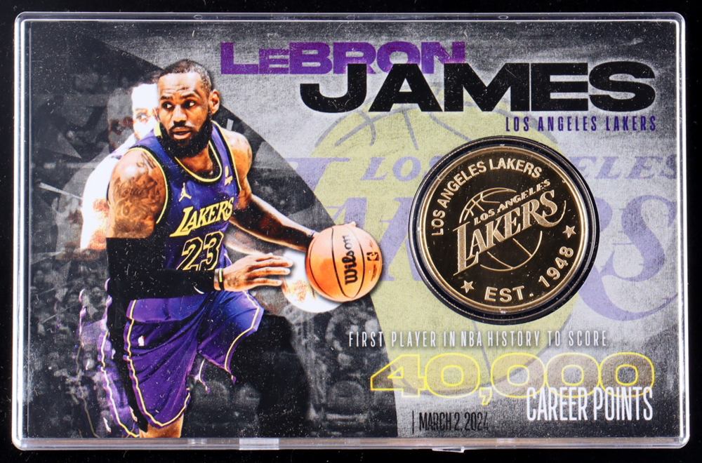 Lebron James Lakers Highland Mint 40,000 Points Commemorative Bronze ...