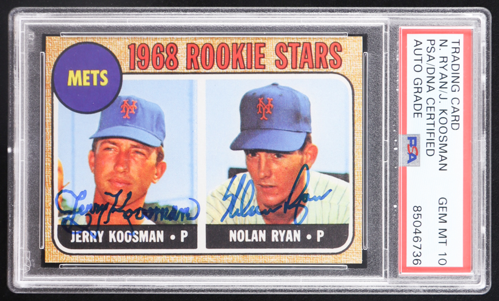 Jerry Koosman & Nolan Ryan Signed 1968 Topps #177 Rookie Stars Reprint ...
