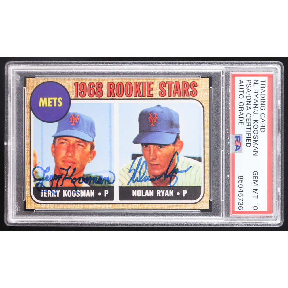Jerry Koosman & Nolan Ryan Signed 1968 Topps #177 Rookie Stars Reprint ...