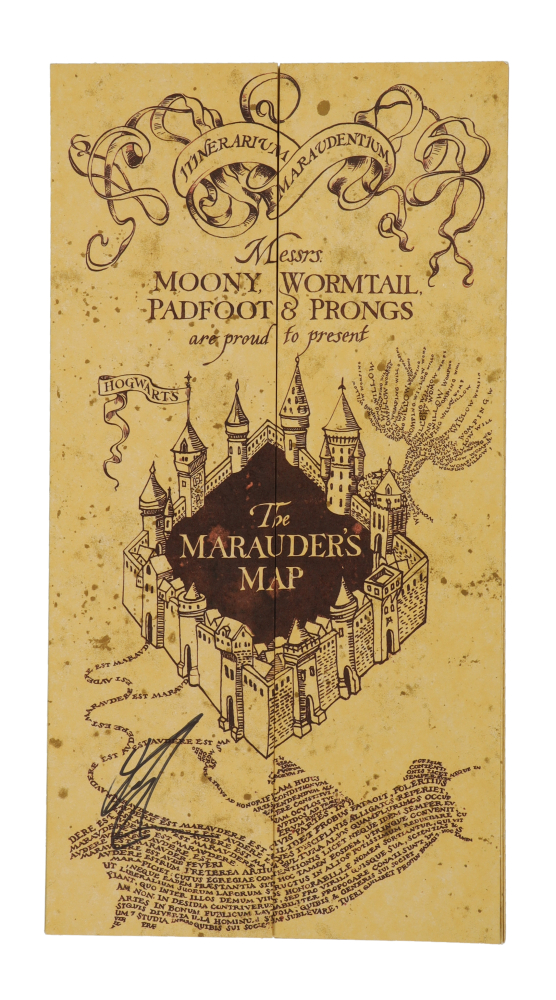 Daniel Radcliffe Signed "The Marauder's Map" Replica Map (Beckett ...