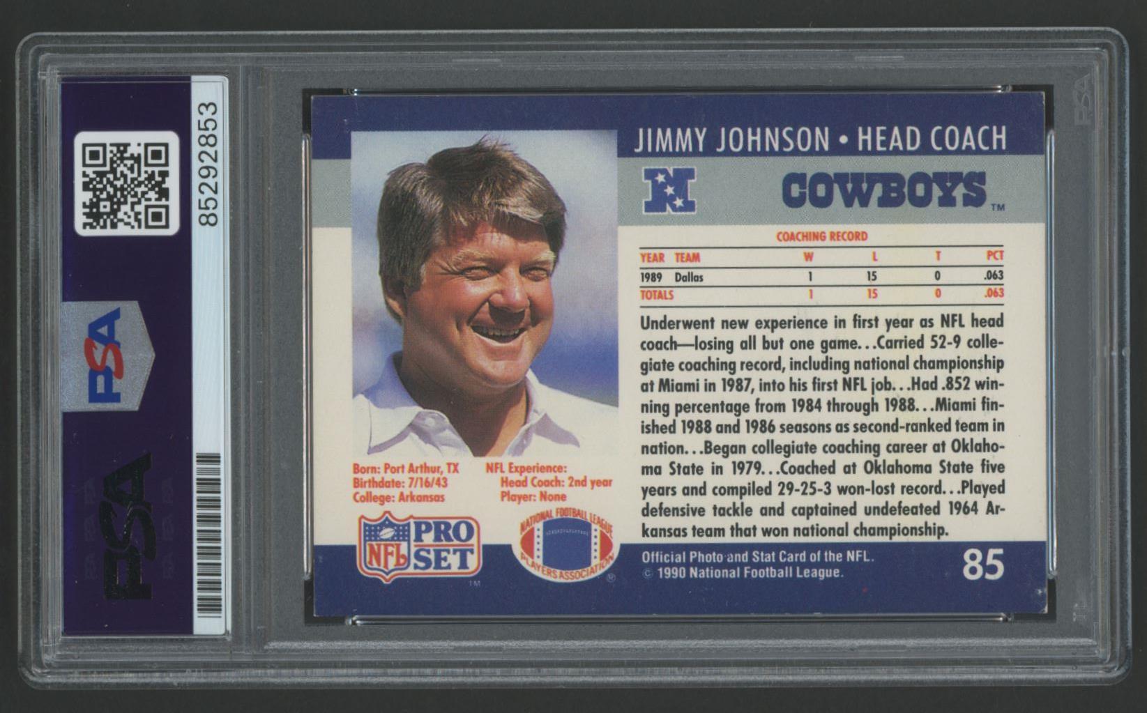Jimmy Johnson Signed 1990 Pro Set #85 (PSA) | Pristine Auction