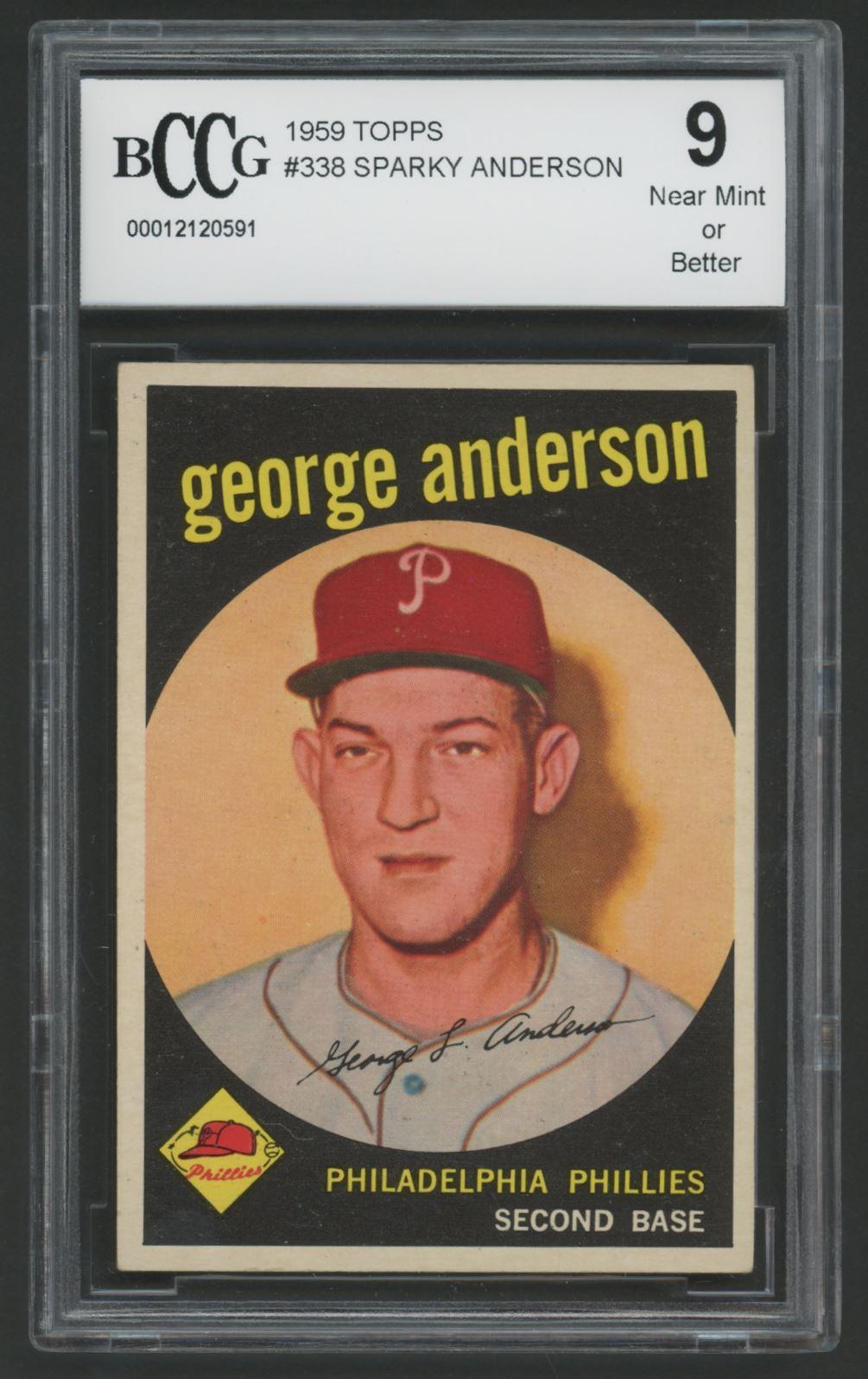 Sparky Anderson 1959 Topps #338 RC (BCCG 9) | Pristine Auction