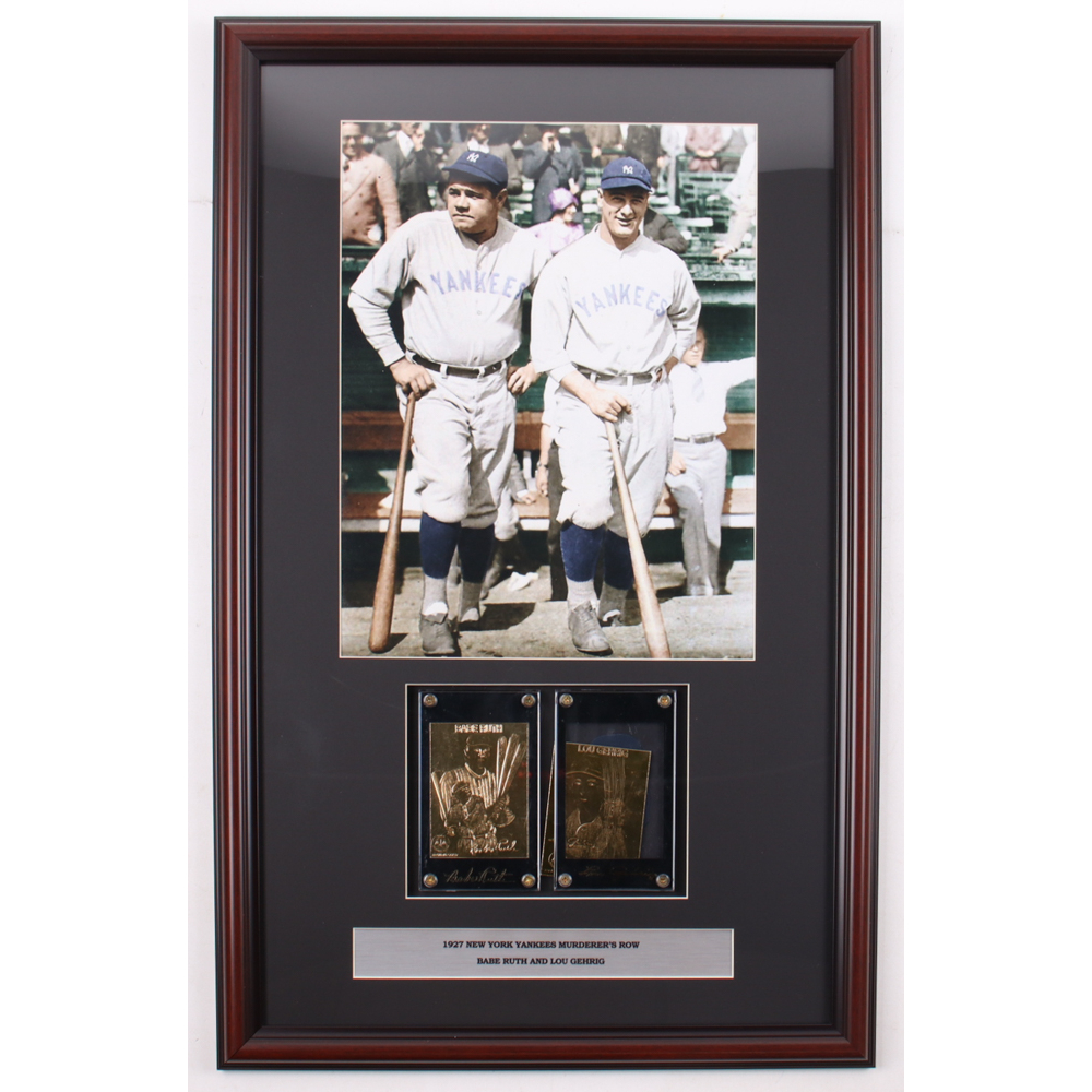 Babe Ruth & Lou Gehrig Yankees Custom Framed Colorized Photo Display ...