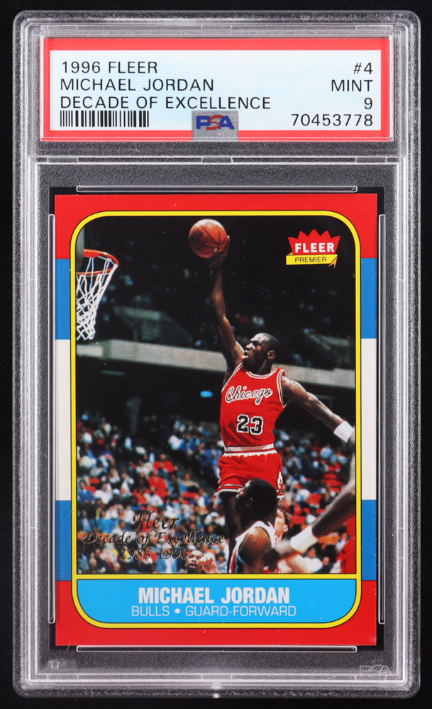Michael Jordan 1996-97 Fleer Decade of Excellence #4 (PSA 9) | Pristine ...