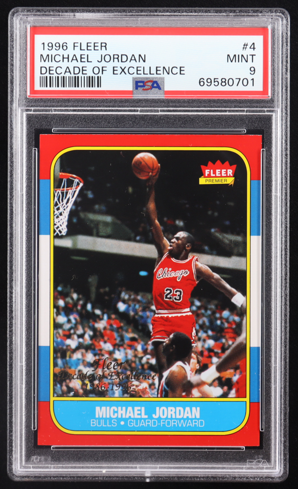 Michael Jordan 1996-97 Fleer Decade of Excellence #4 (PSA 9) | Pristine ...