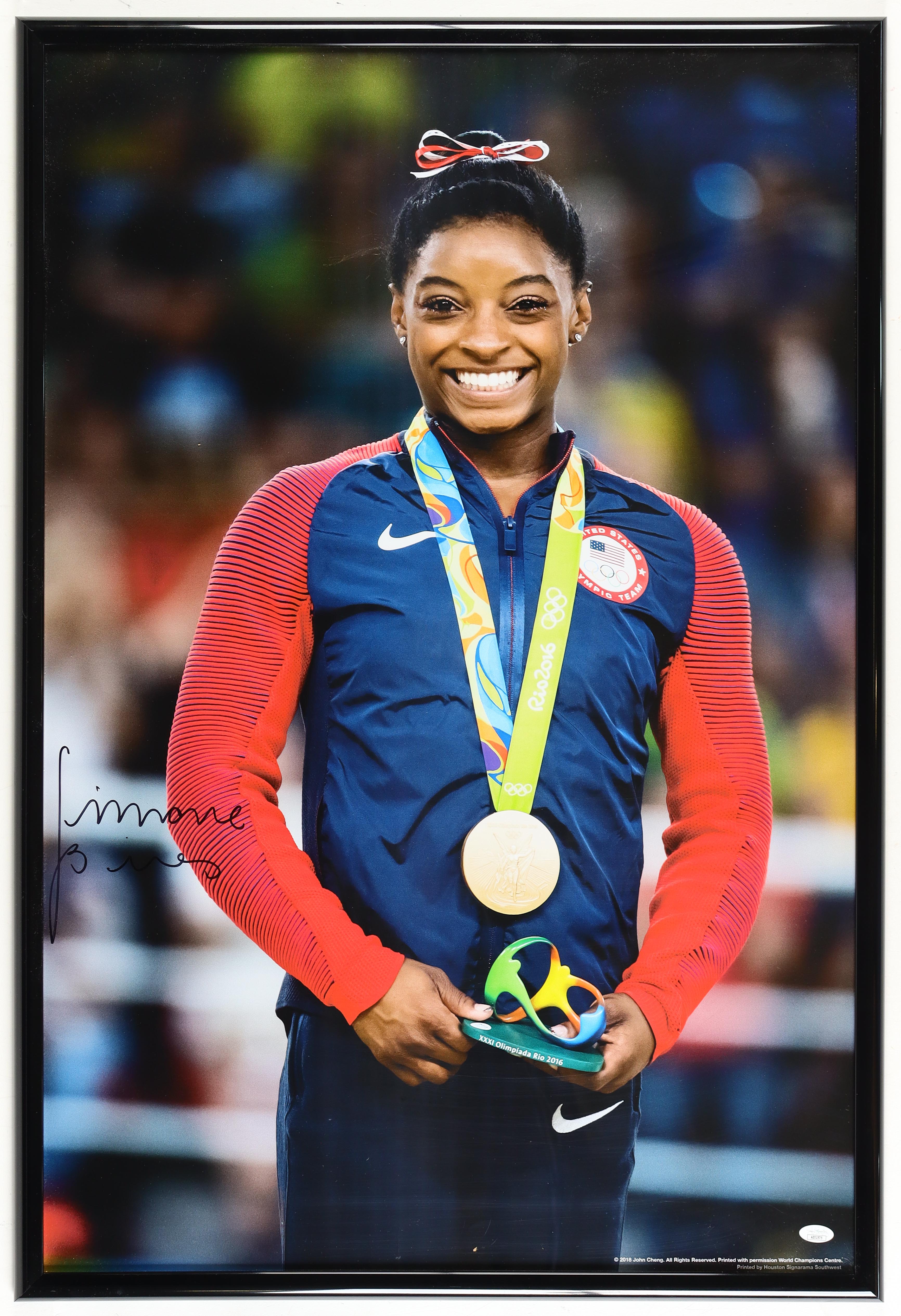 Simone Biles Signed Custom Framed Photo Display (JSA) | Pristine Auction