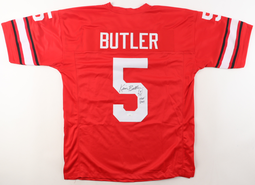 Kevin Butler Signed Jersey With Hand-Drawn Sketch Inscribed "HOF 2001" (JSA) | Pristine Auction