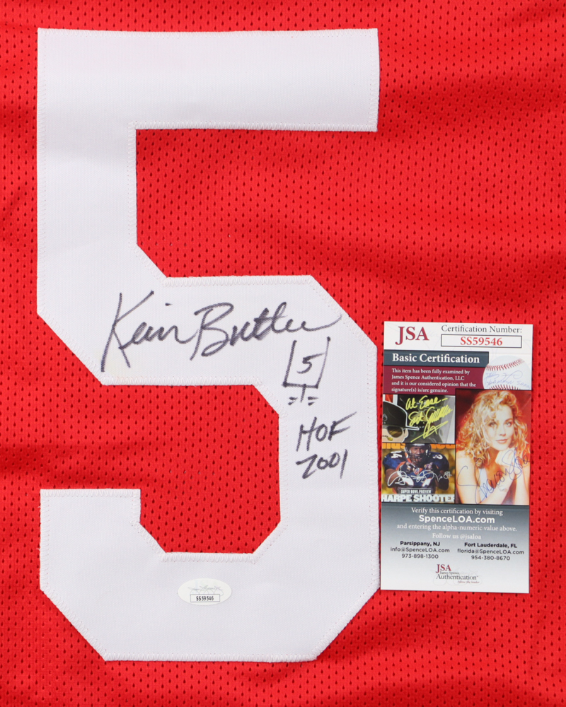 Kevin Butler Signed Jersey With Hand-Drawn Sketch Inscribed "HOF 2001 ...
