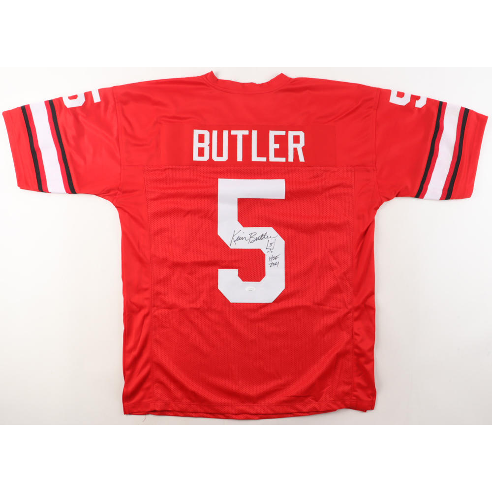 Kevin Butler Signed Jersey With Hand-Drawn Sketch Inscribed "HOF 2001 ...