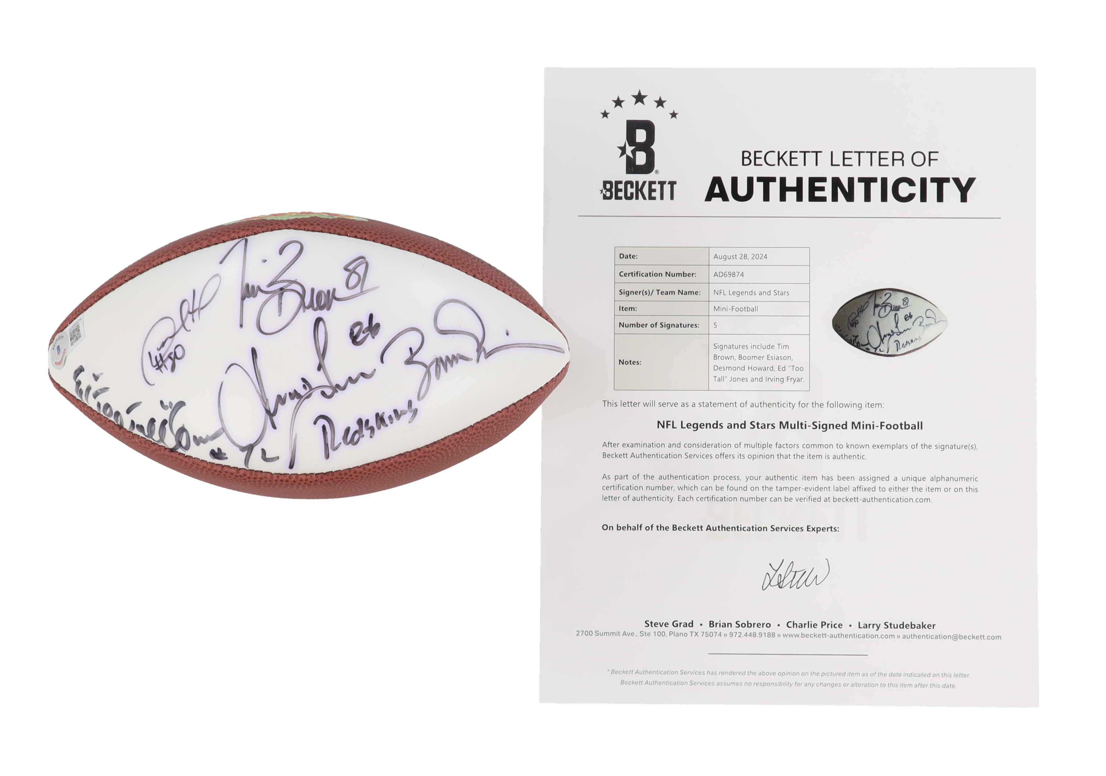 NFL Legends & Stars Super Bowl XXXV Logo Mini Football Signed by (5 ...