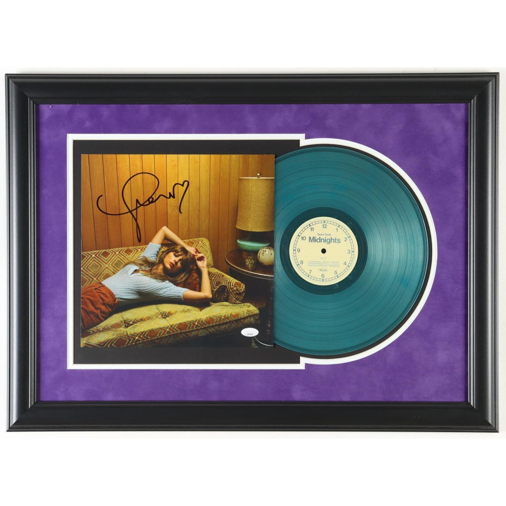 Taylor Swift Signed Custom Framed "Midnights" Vinyl Album Insert ...
