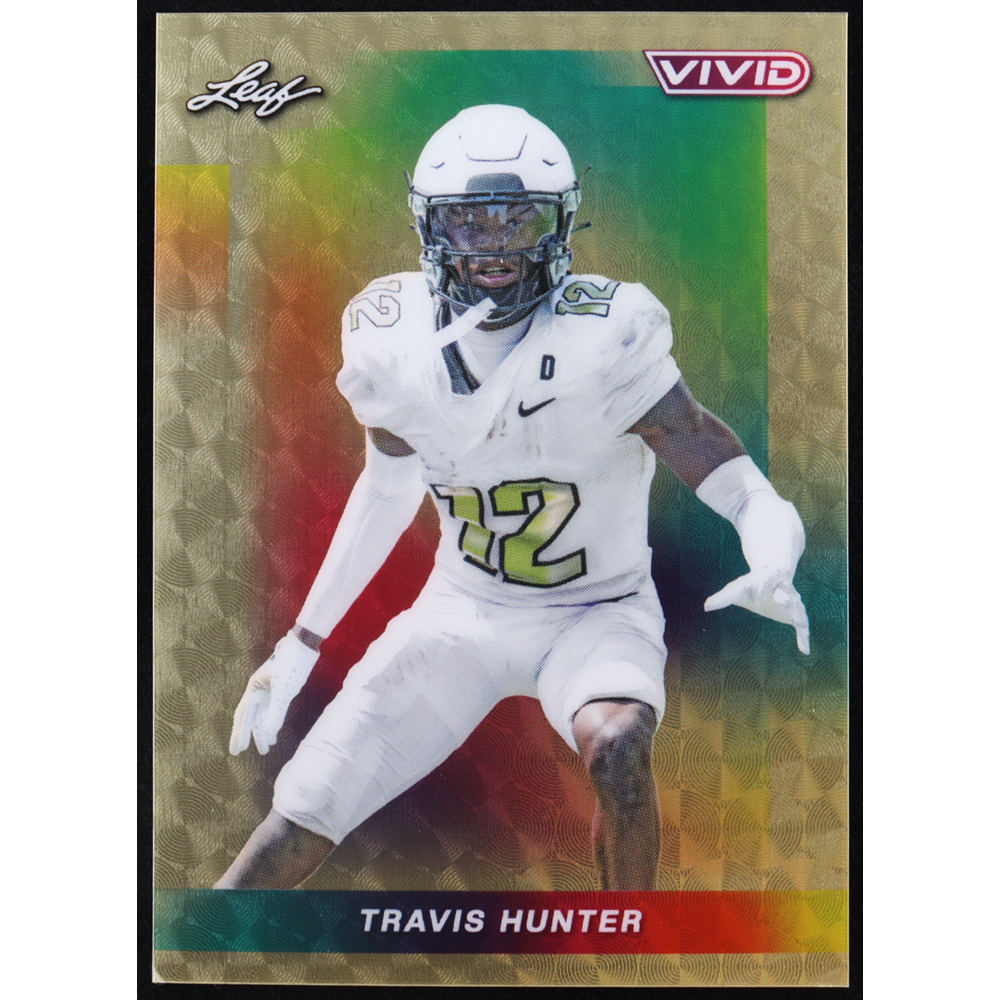 Travis Hunter 2024 Leaf Vivid Super Prismatic Gold #97 RC #1/1 ...