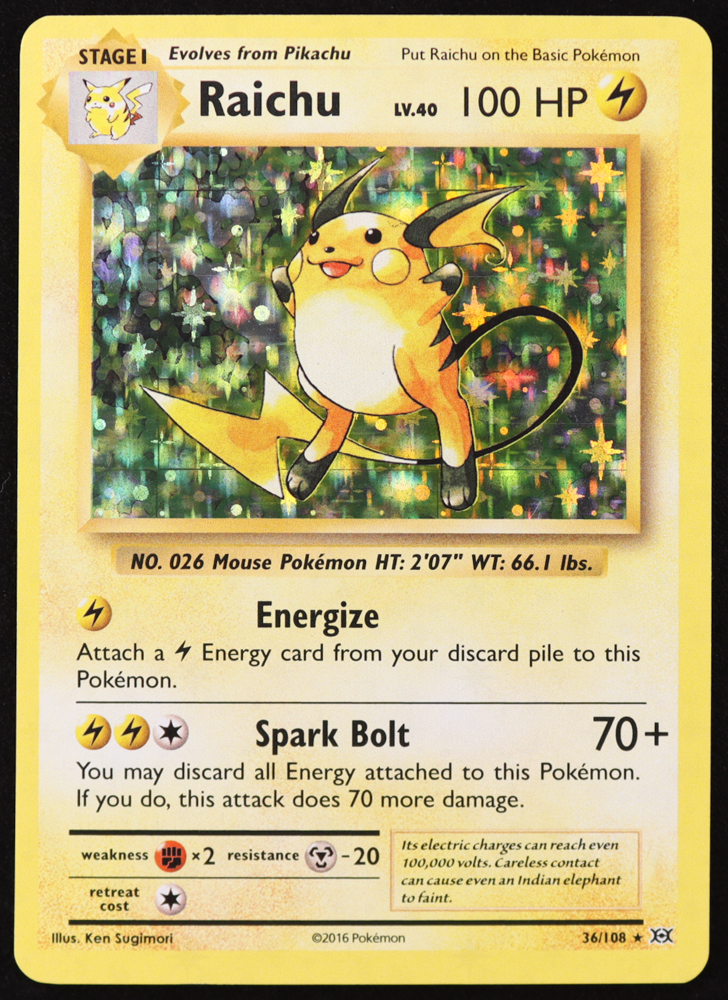 Raichu Pokemon 2016 Evolutions #36 Holo | Pristine Auction