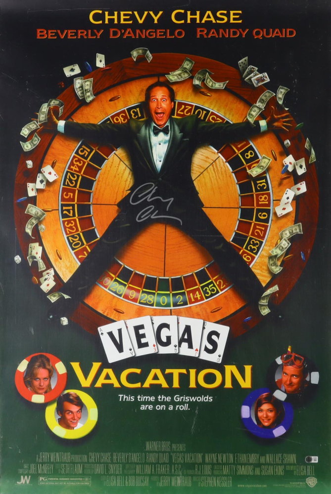 Chevy Chase Signed "National Lampoon's Vegas Vacation" 27x40 Poster ...