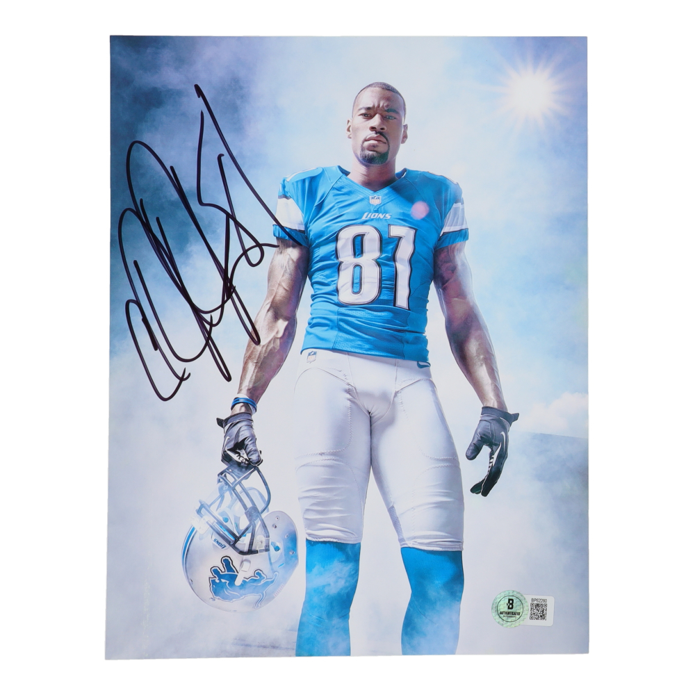 Calvin Johnson Signed Lions 8x10 Photo (Beckett) | Pristine Auction