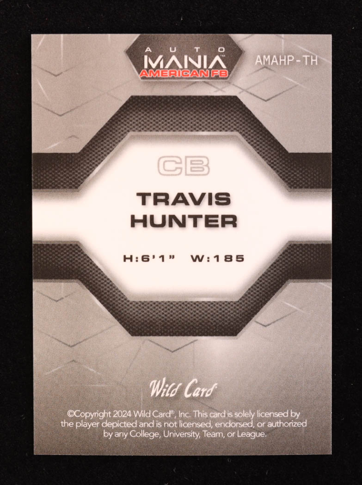 Travis Hunter 2024 Wild Card Auto Mania Mount Rushmore Rainbow Foil #TH ...