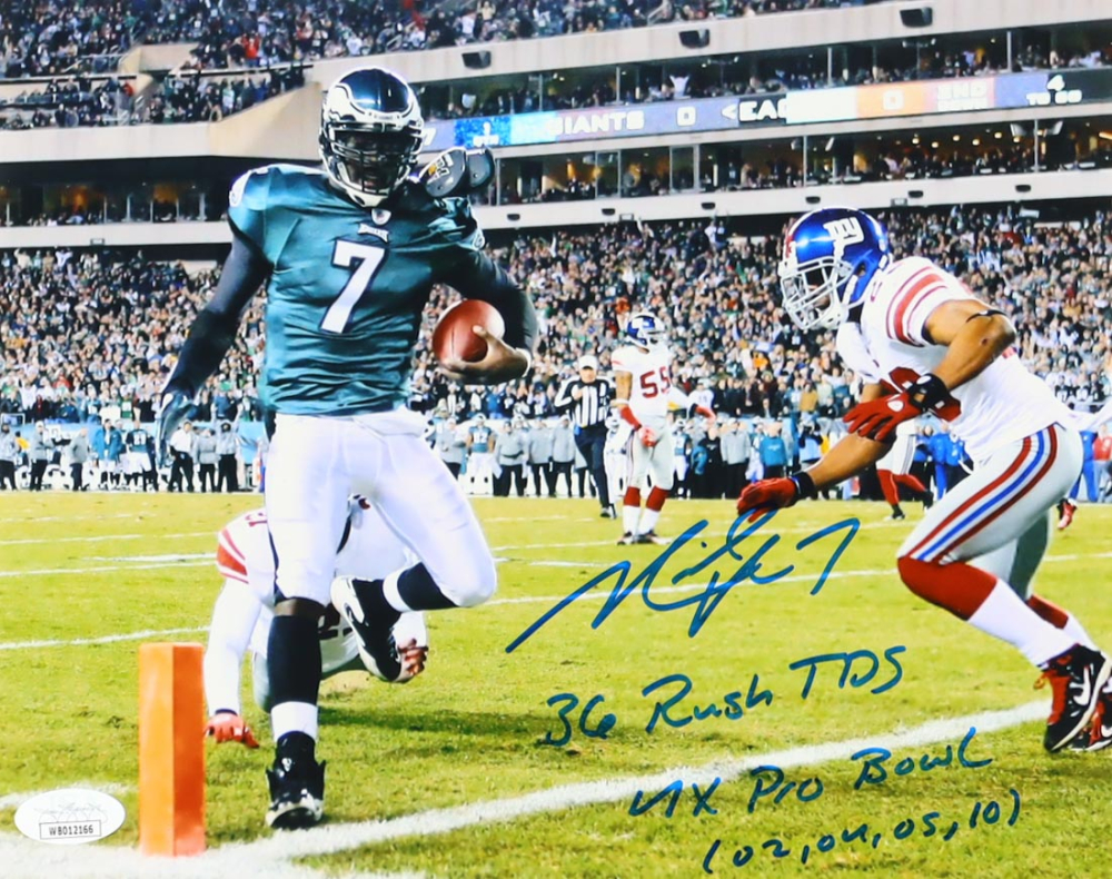 Michael Vick Signed Eagles 8x10 Photo Inscribed "36 Rush TDs" & "4x Pro ...