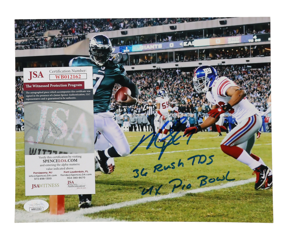 Michael Vick Signed Eagles 8x10 Photo Inscribed "36 Rush TDs" & "4x Pro ...