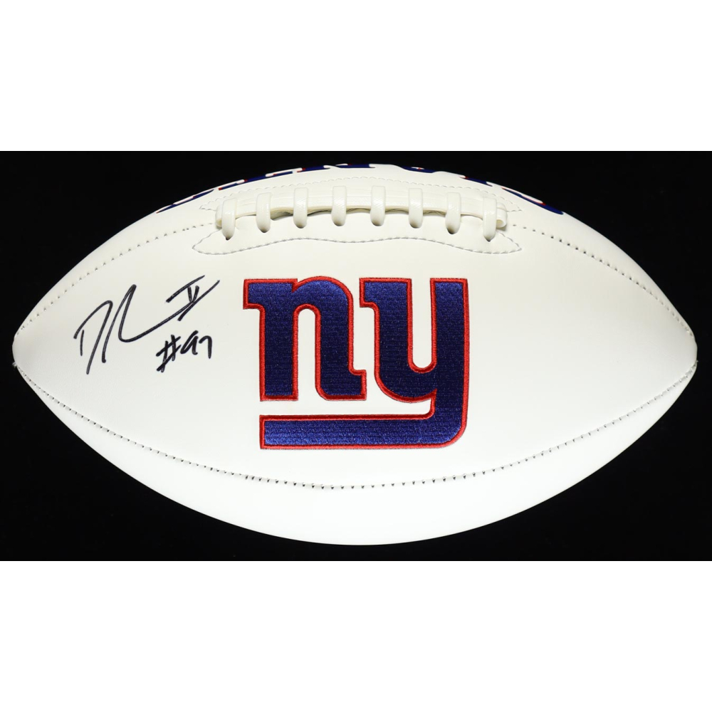 Dexter Lawrence Signed Giants Logo Football (Beckett) | Pristine Auction
