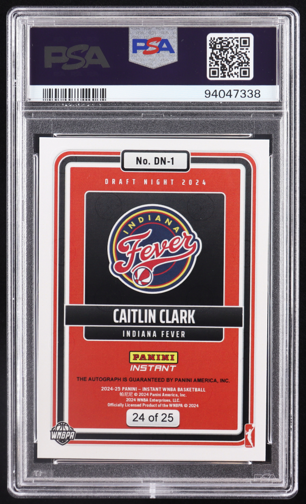 Caitlin Clark 2024 Panini Instant / WNBA Draft Night Jungle Autographs ...
