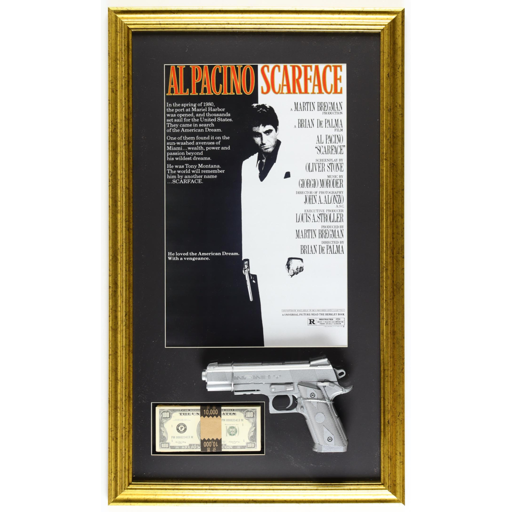 "Scarface" Custom Framed Movie Poster Display with Prop Replica Money ...