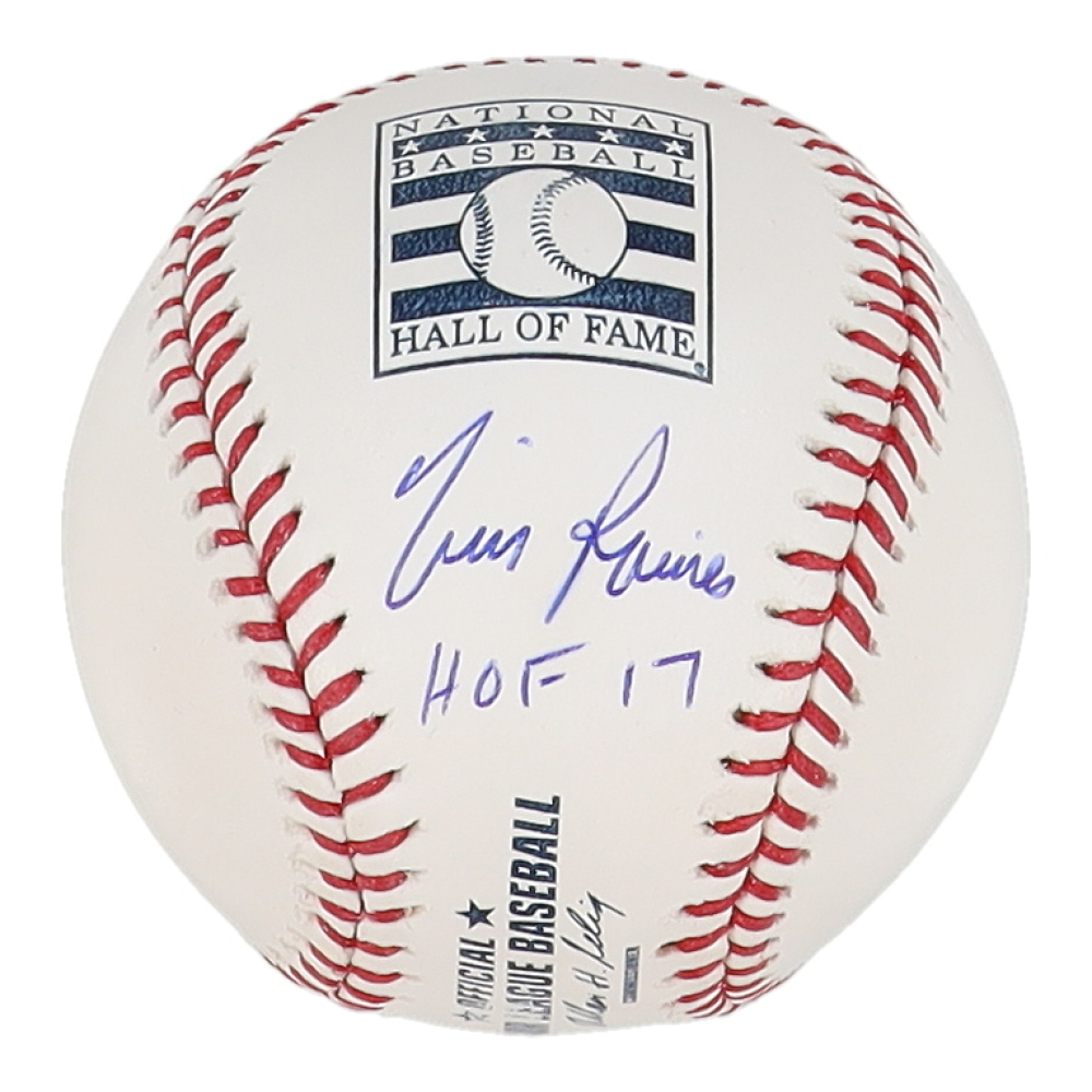 Tim Raines Signed OML Hall Of Fame Logo Baseball Inscribed "HOF 17 ...