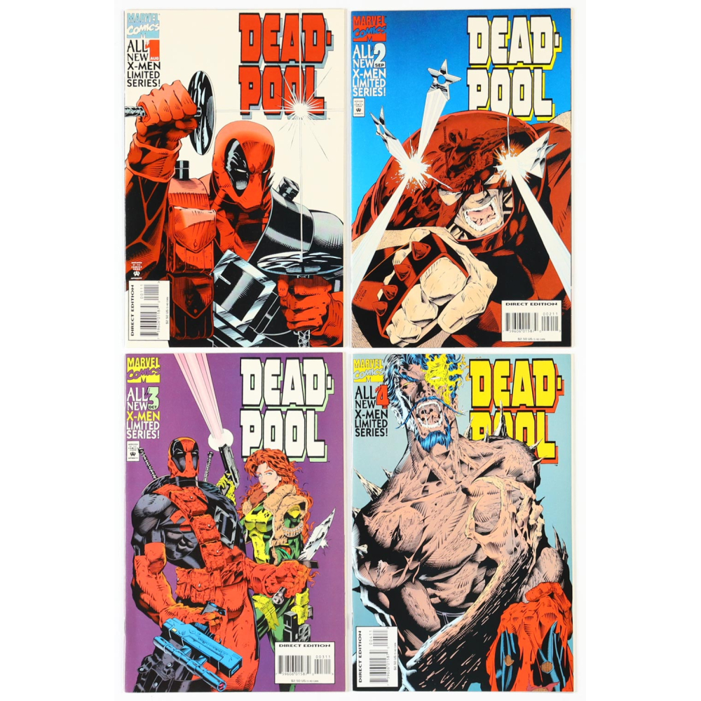 Complete Set of (4) 1994 "Deadpool: X-Men Limited Series" Issue #1-4 Marvel Comic Books ...