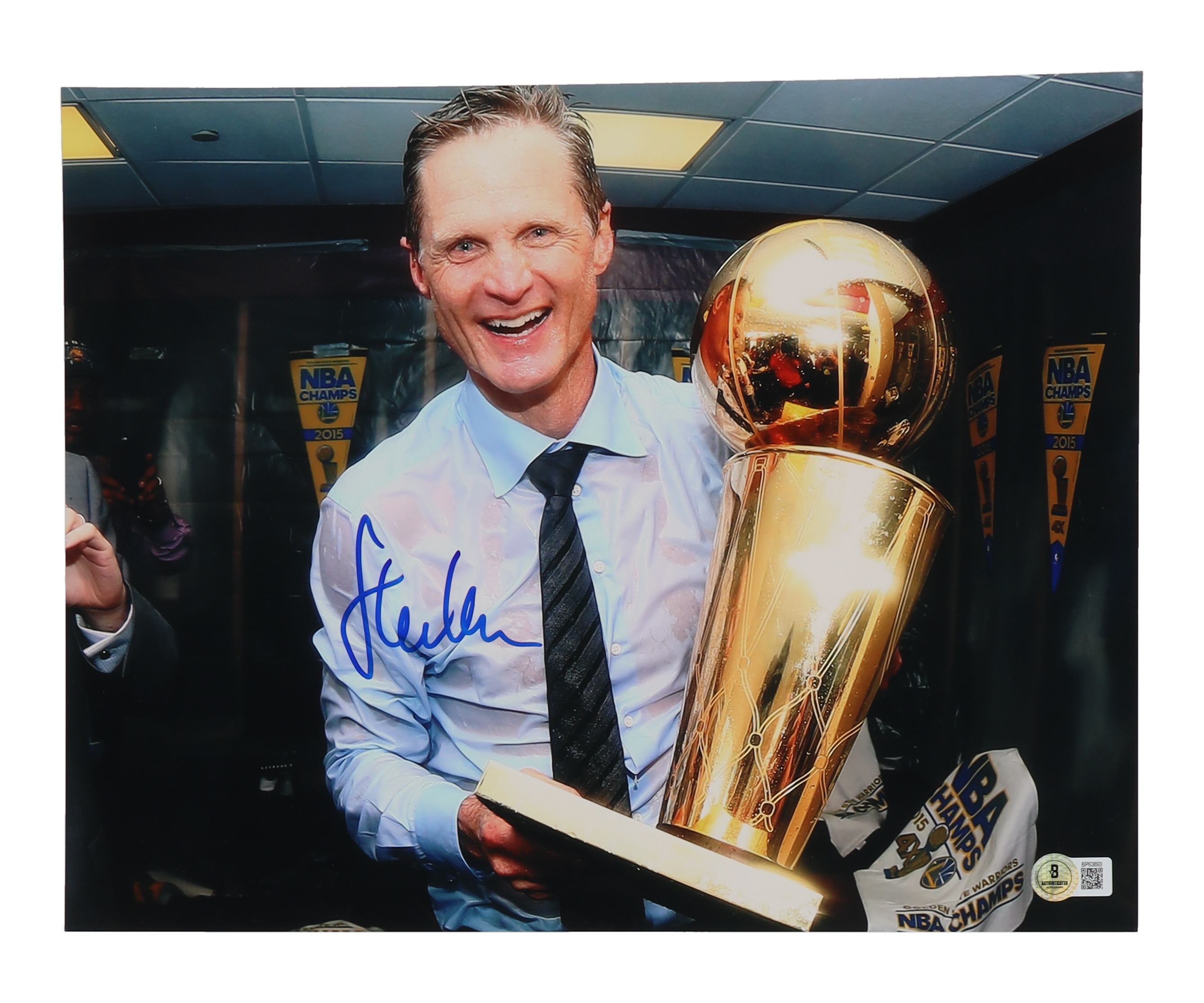 Steve Kerr Signed Warriors 11x14 Photo (Beckett) | Pristine Auction
