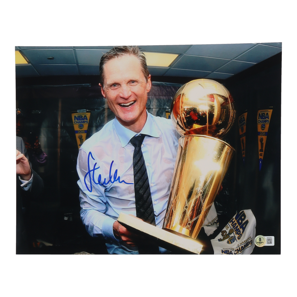 Steve Kerr Signed Warriors 11x14 Photo (Beckett) | Pristine Auction