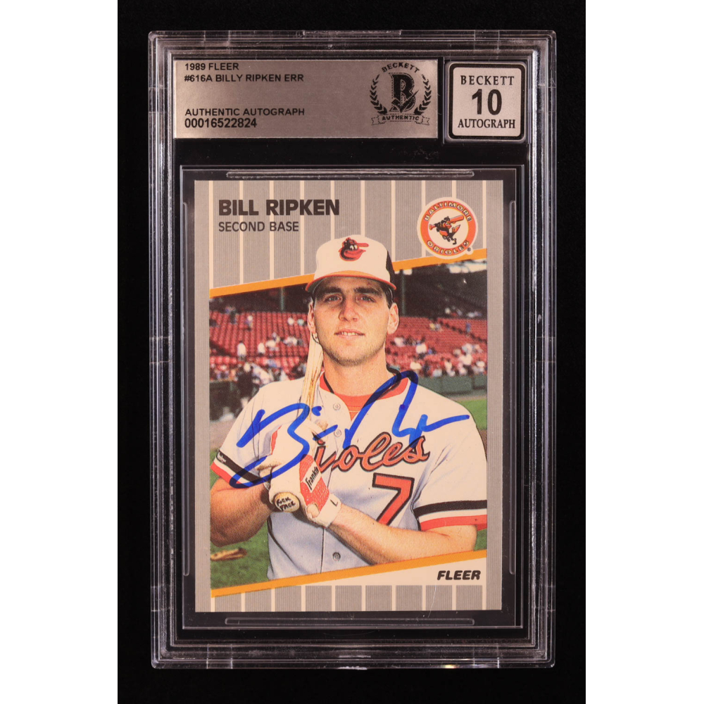 Billy Ripken Signed 1989 Fleer #616 / F@#! FACE Error (BGS | Auto 10 ...
