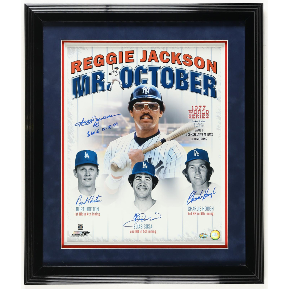 Reggie Jackson, Burt Hooton, Elias Sosa & Charlie Hough Signed Custom ...