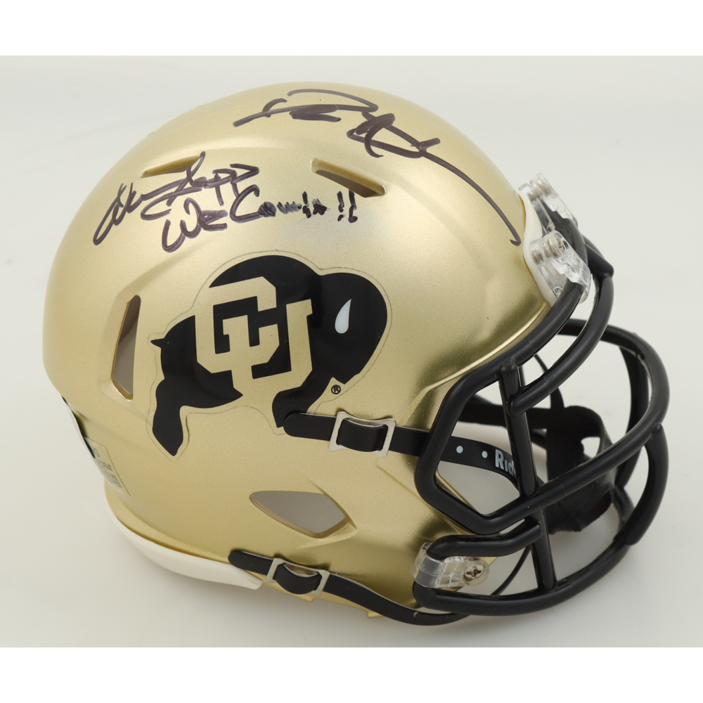 Deion Sanders & Warren Sapp Signed Colorado Buffaloes Speed Mini Helmet ...