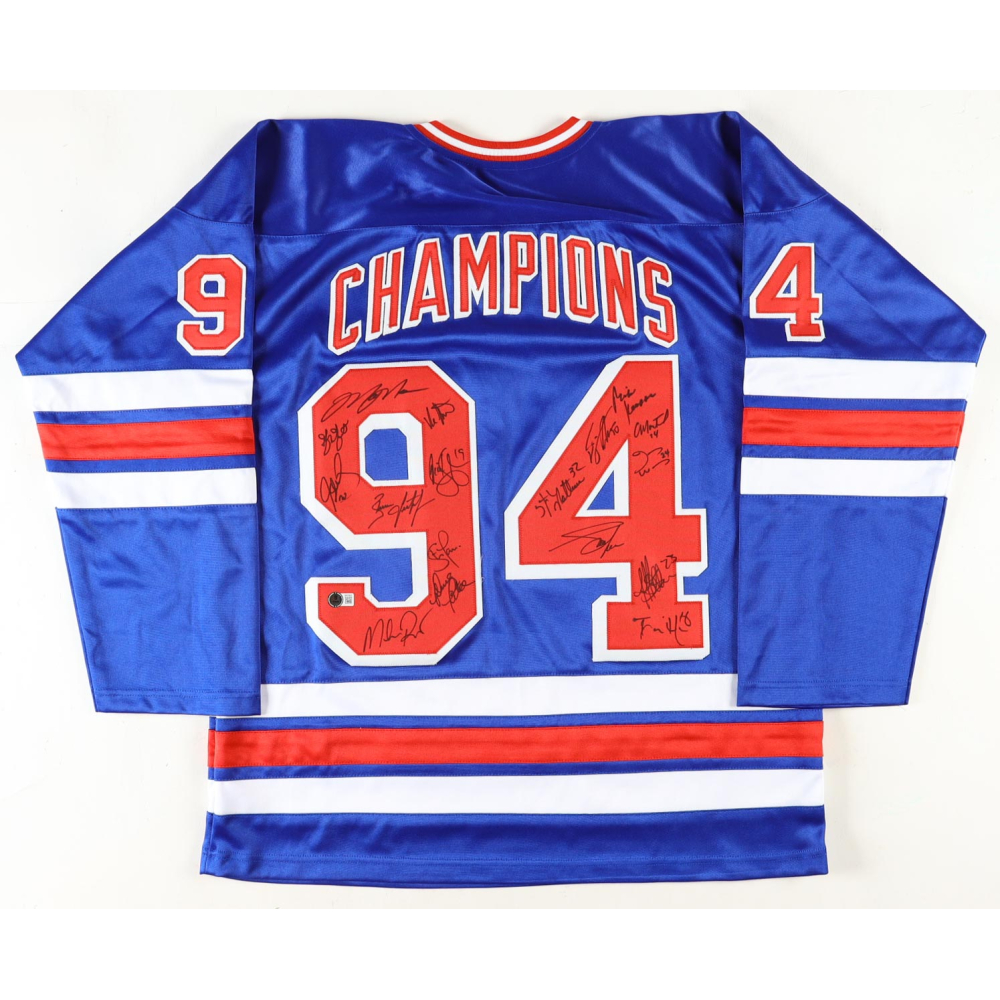 "1994 Stanley Cup Champions" Jersey Signed By (17) With Mark Messier ...