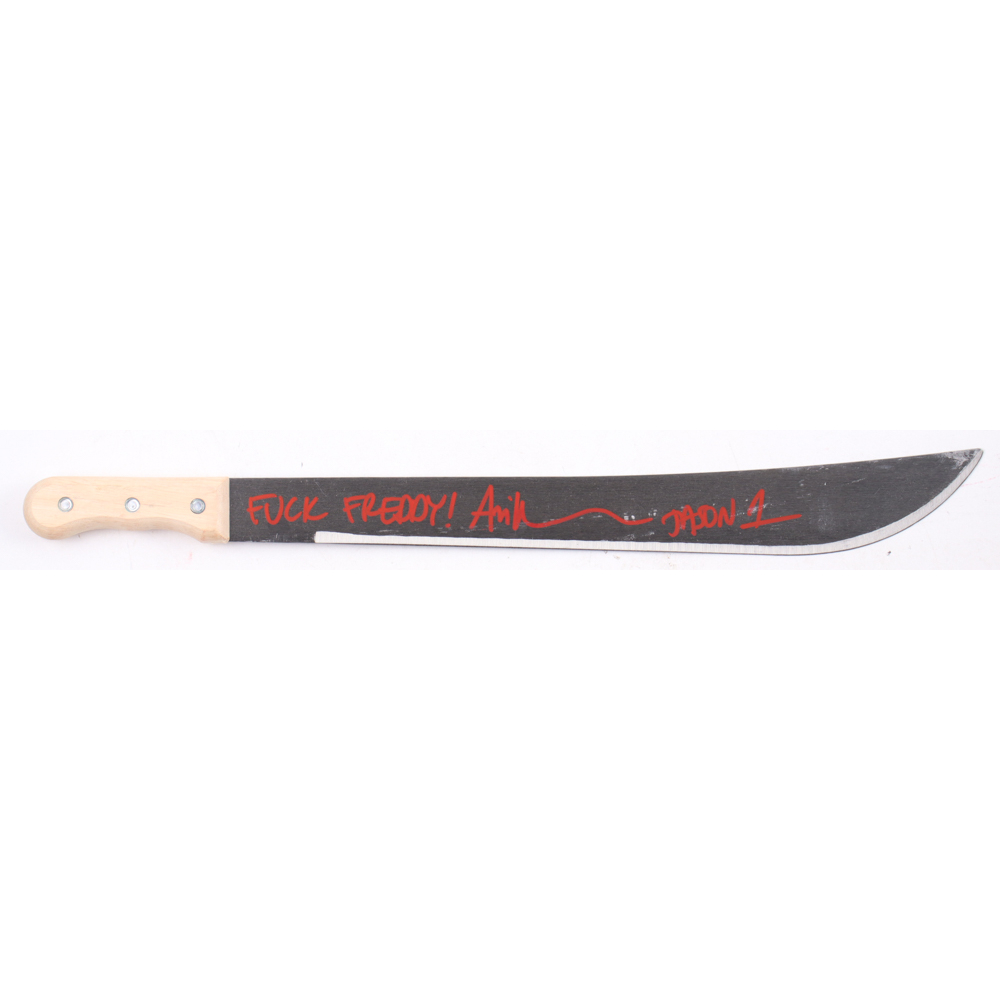 Ari Lehman Signed "Friday The 13th" Prop Machete Inscribed "F*** Freddy ...