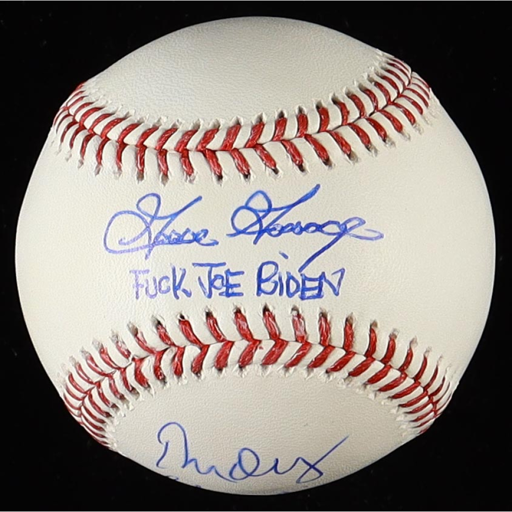 Goose Gossage & Rudy Giuliani Signed OML Baseball Inscribed "F*** Joe Biden" (Beckett ...