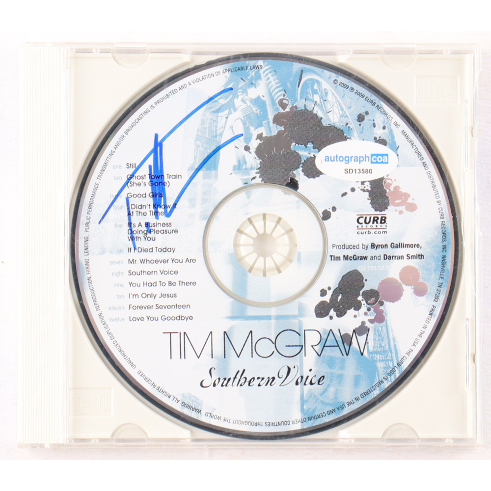Tim McGraw Signed "Southern Voice" CD Album Disc (ACOA) | Pristine Auction