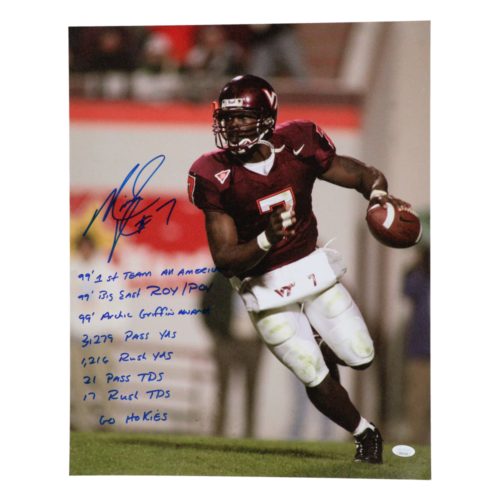 Michael Vick Signed Virginia Tech Hokies 16x20 Photo With (8) Career ...