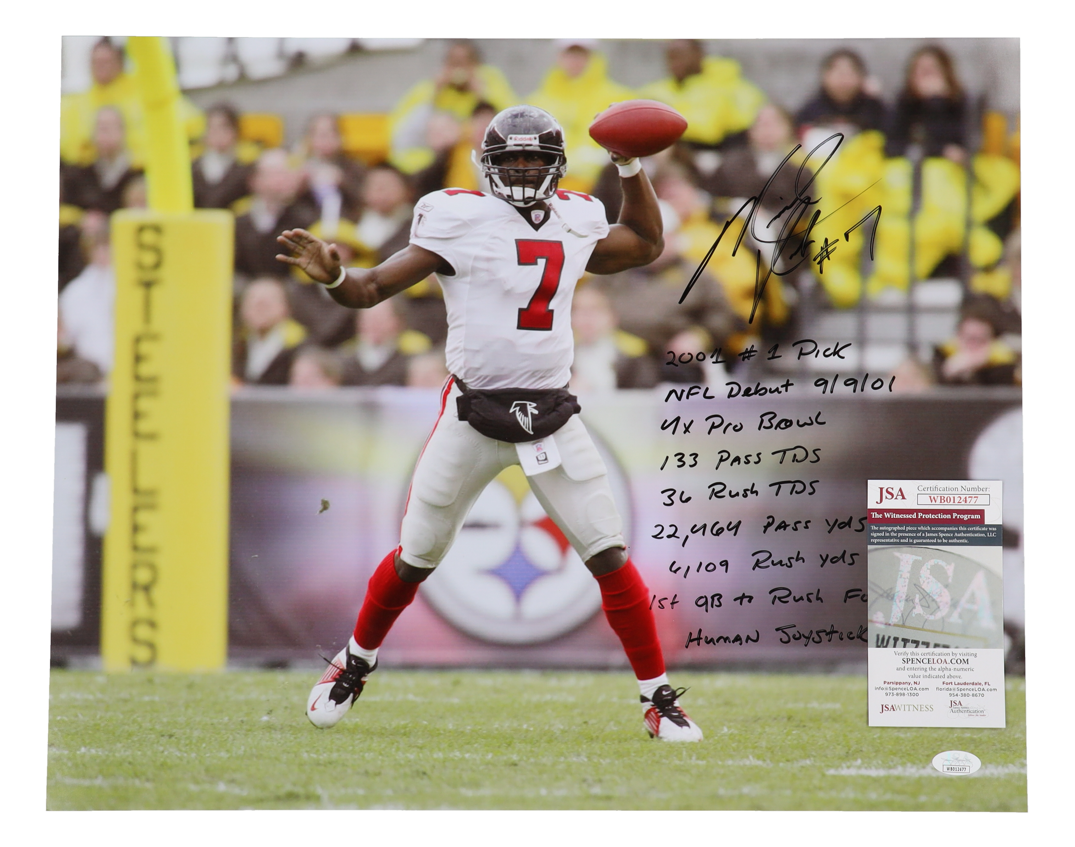 Michael Vick Signed Falcons 16x20 Photo With (9) Career Stat ...