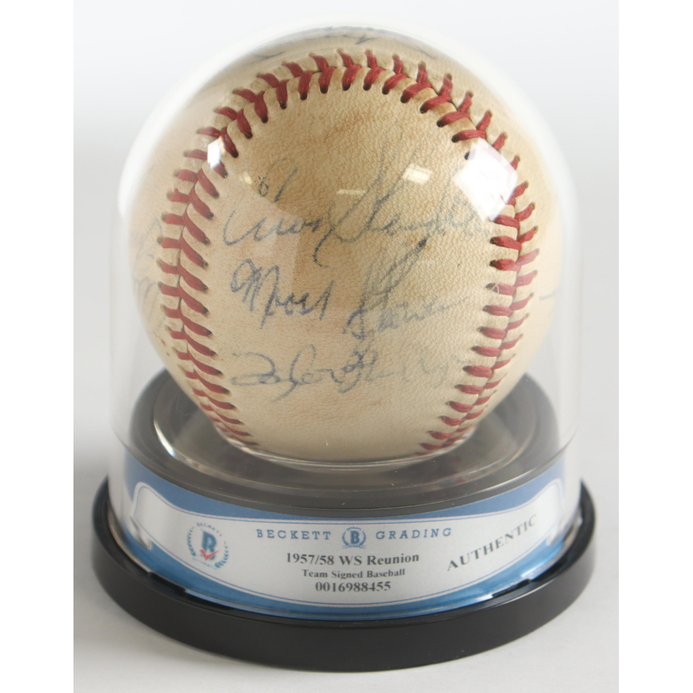Mickey Mantle, Eddie Mathews, Enos Slaughter | 1957-58 World Series ...