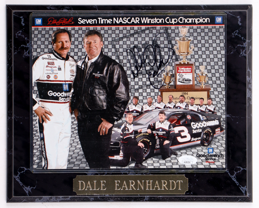 Dale Earnhardt Signed NASCAR Photo Plaque (JSA) | Pristine Auction