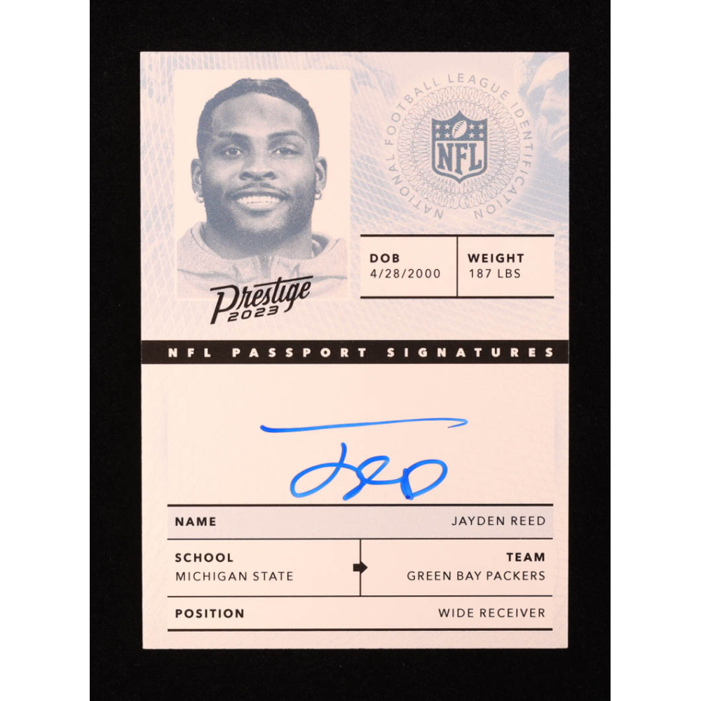 Jayden Reed 2023 Prestige NFL Passport Signatures #13 RC | Pristine Auction