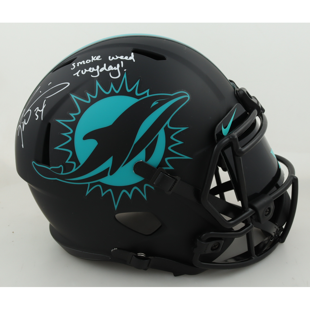 Ricky Williams Signed Dolphins Full-Size Eclipse Alternate Speed Helmet With Custom Visot ...