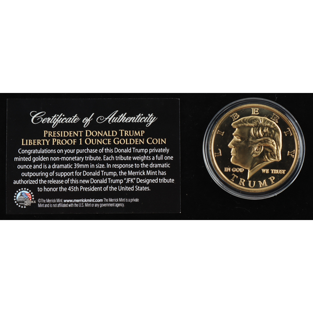 Donald Trump Liberty Proof 1 Ounce Golden Coin | Pristine Auction