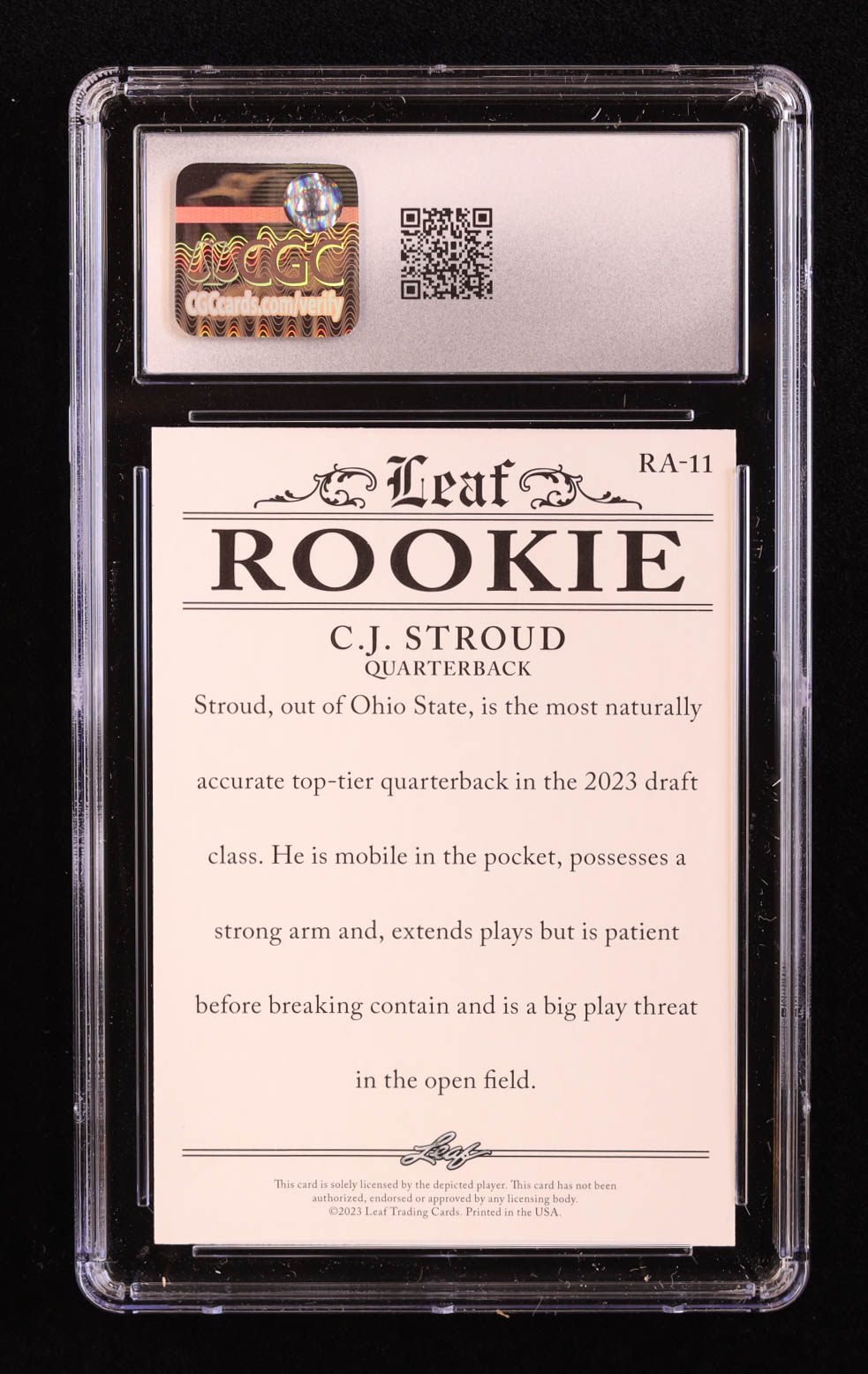 CJ Stroud 2023 Leaf Special Release Rookie Achievement #RA11 RC (CGC 10 ...
