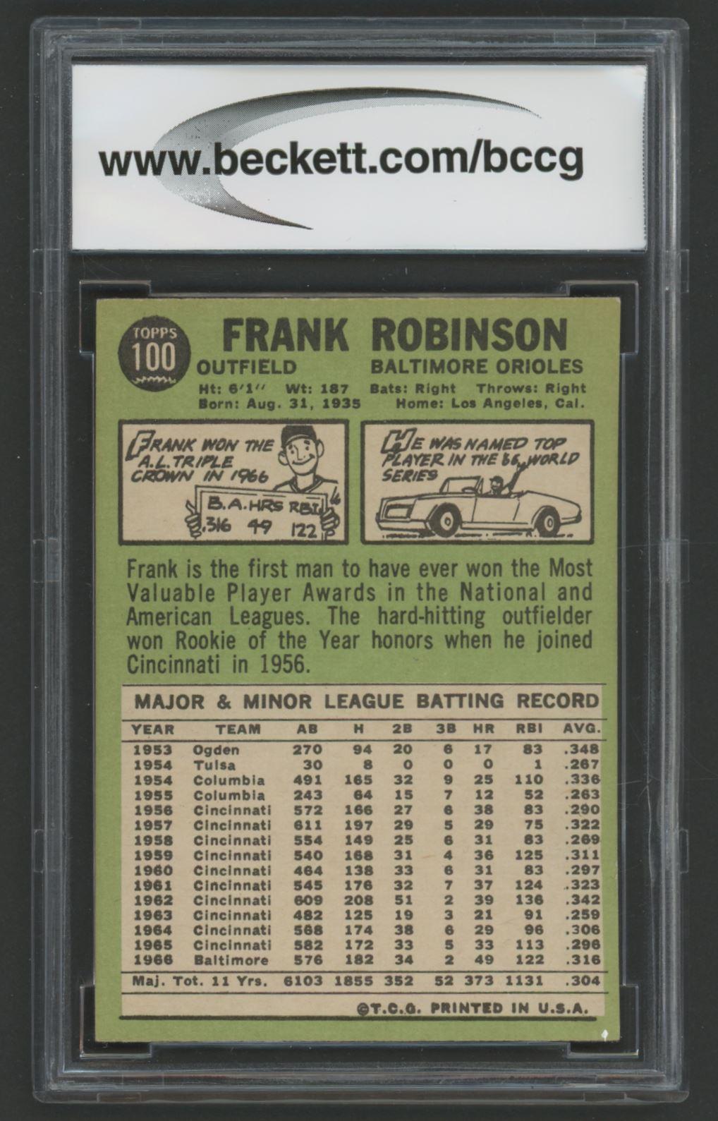 Frank Robinson 1967 Topps #100 DP (BCCG 9) | Pristine Auction