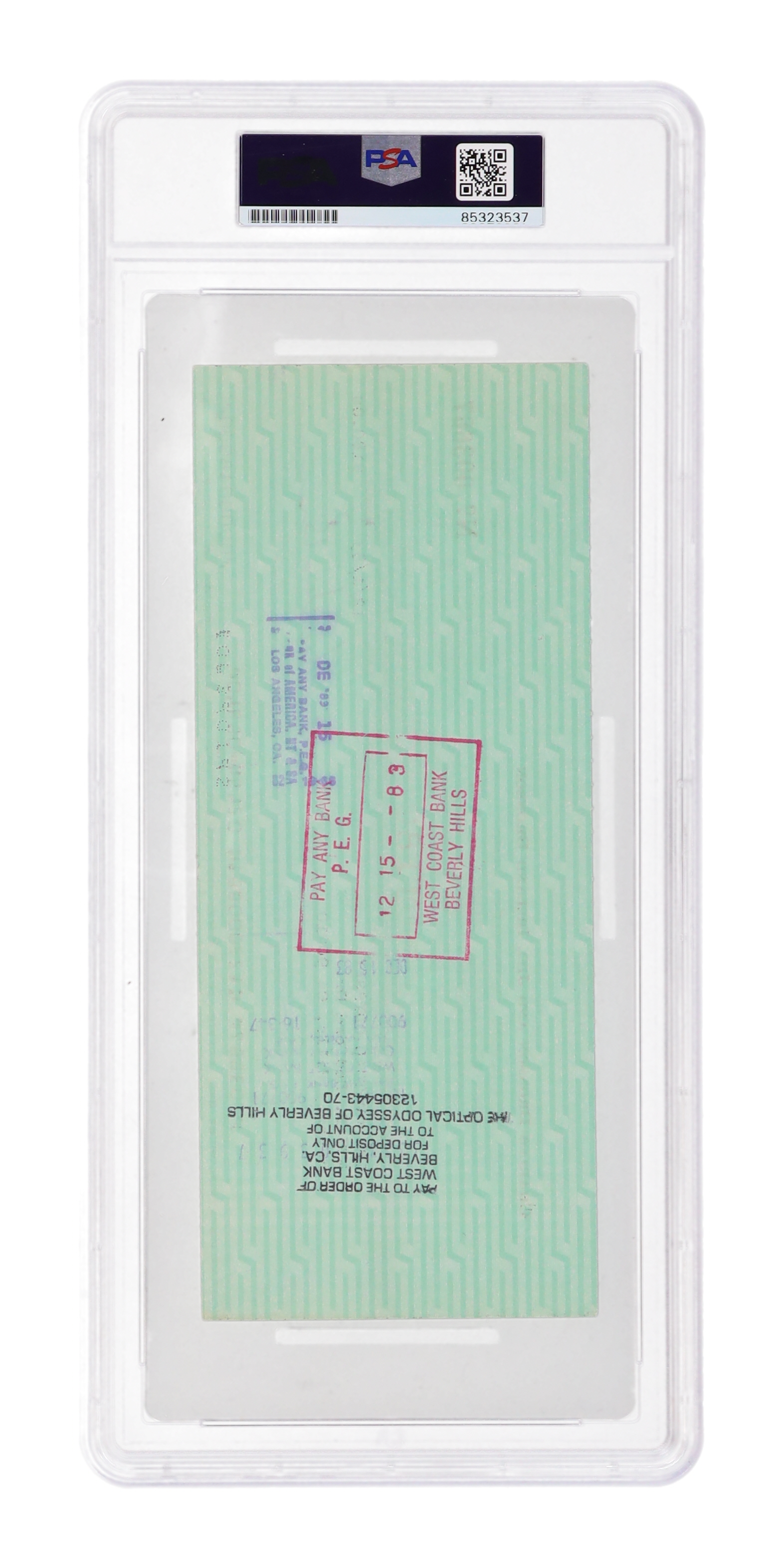 Charles Bronson Signed Personal Check (PSA | Auto Grade 10) | Pristine ...