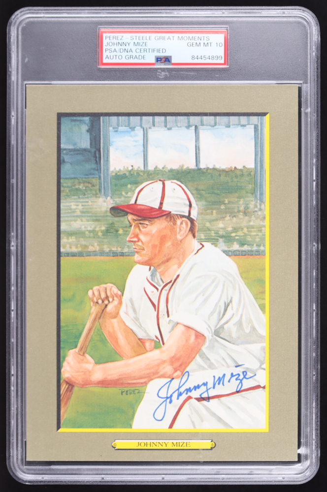Johnny Mize Signed 6x8 Print (PSA | Autograph Grade 10) | Pristine Auction