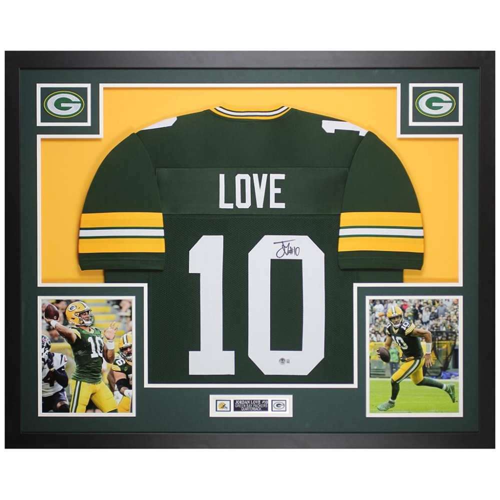 Jordan Love Signed Custom Framed Jersey Display (Beckett) | Pristine ...